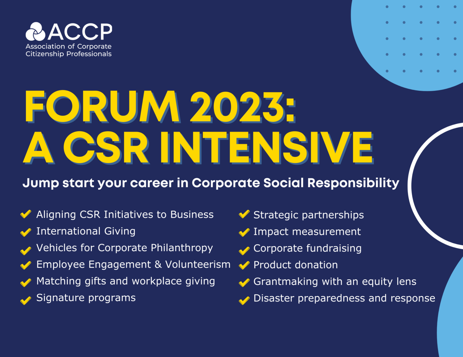 Forum 2023: A CSR Intensive - Association of Corporate Citizenship ...